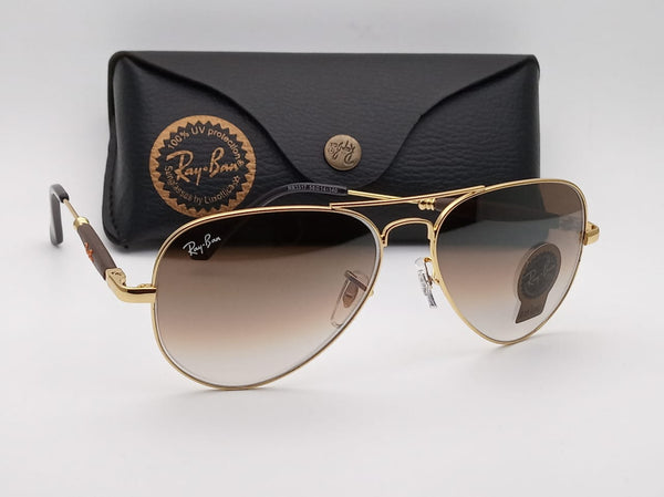 RAY-BAN Brown Shade & Gold 3517 Oval Trendy Hot Favourite Wintage Sung ...